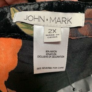 John Mark | Tops | John Mark Open Front Blouse Black Patchwork Long ...